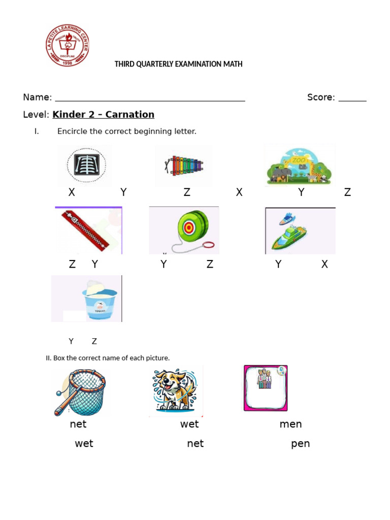 Kinder2 Reading Third Quarter | PDF
