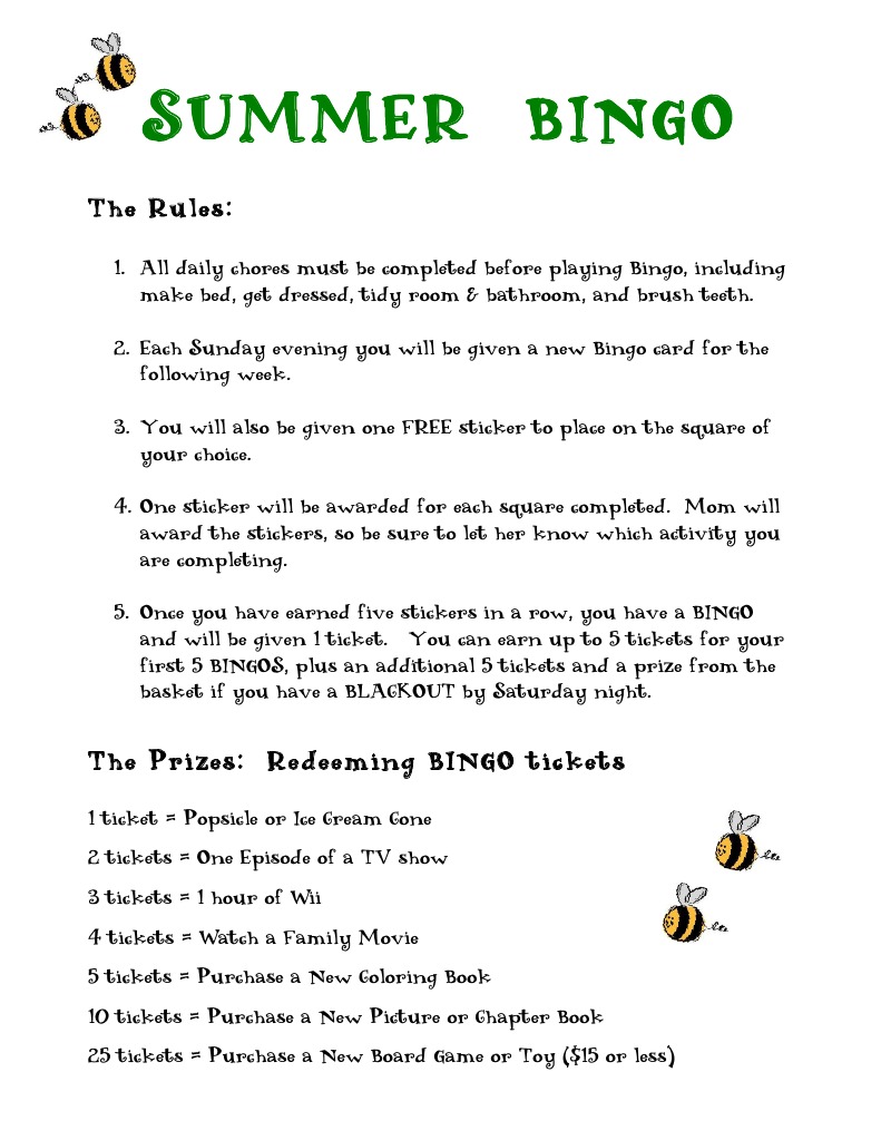 Summer Bingo Rules | PDF