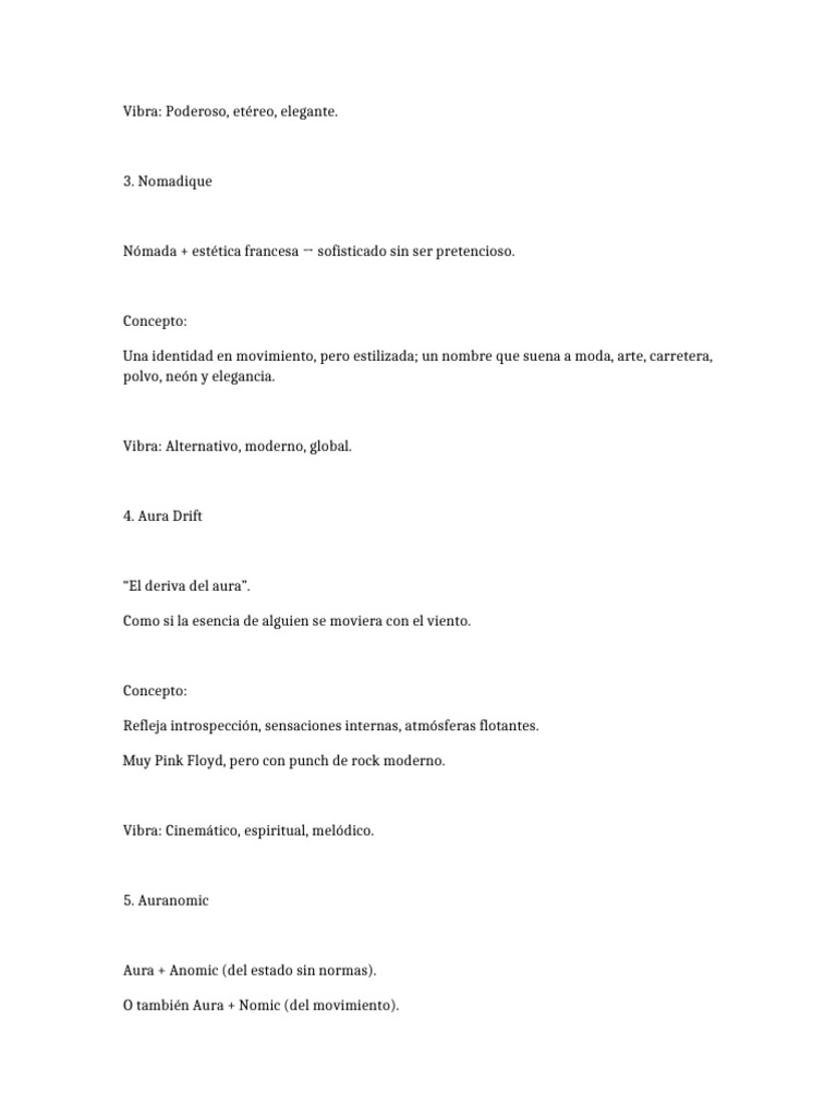 Nombres Banda | PDF