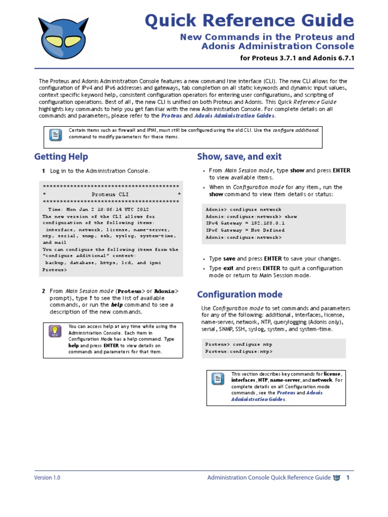 Admin Console Quick Reference Guide | PDF | Command Line Interface ...