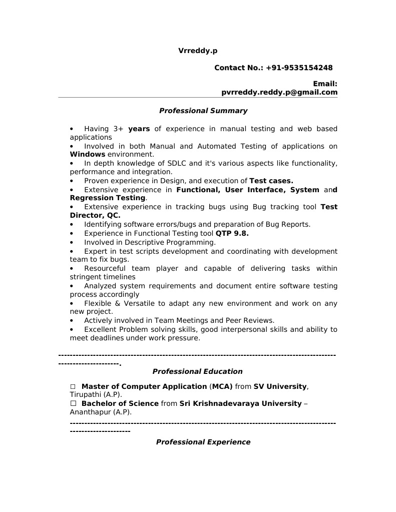 Resume Pdf Software Bug Databases