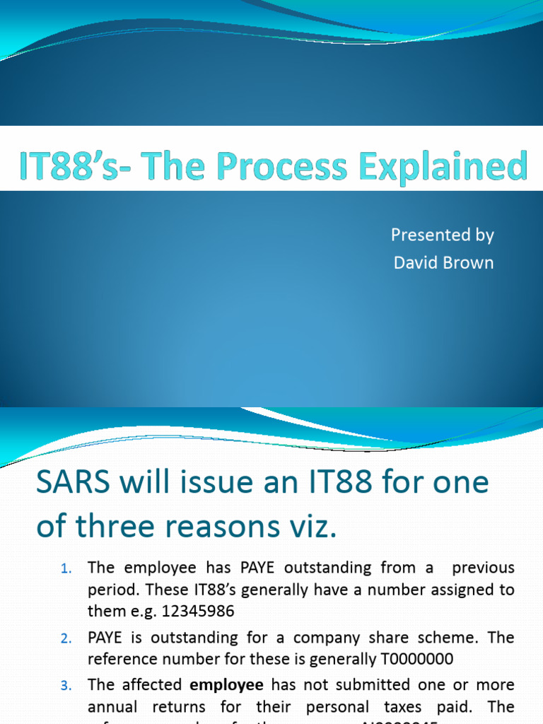 IT88's The Process Explained - David Brown | PDF | Taxpayer | Taxes