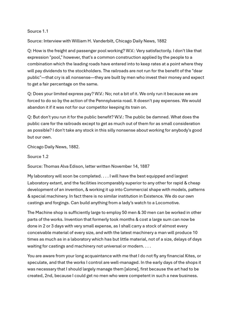 Apush DBQ 1 Sources | PDF | Economies