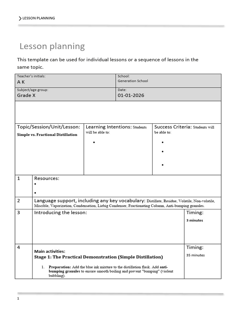TSR Chemistry AK (Supp. BLK) Simple Distillation Lab | PDF ...