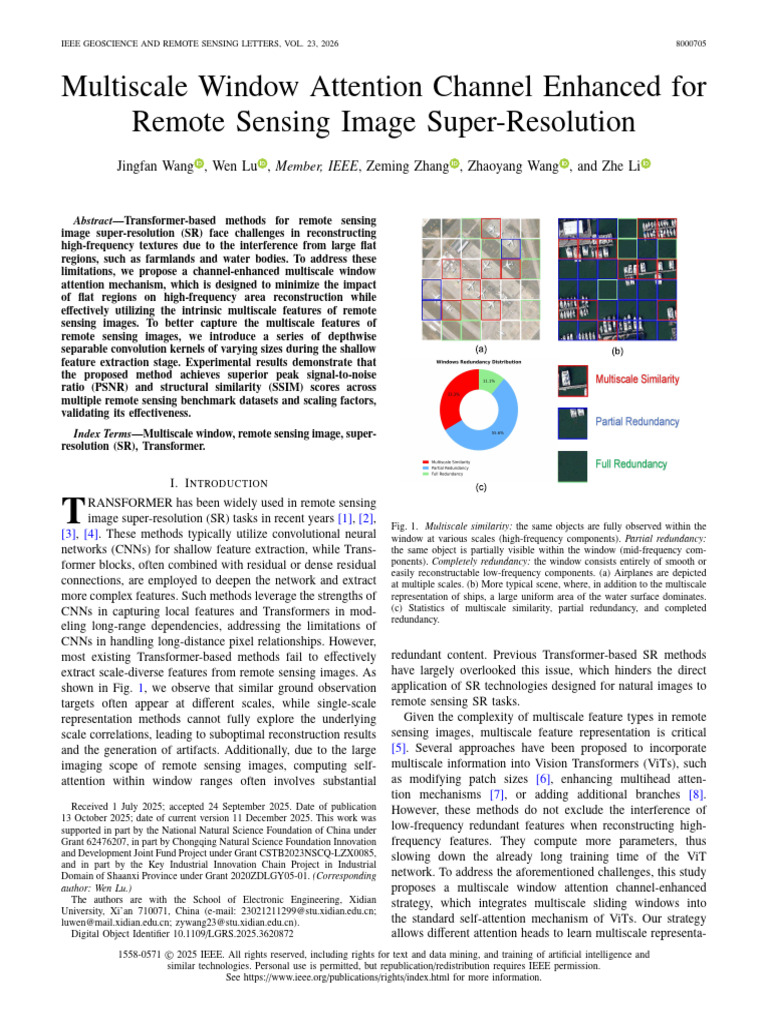 Multiscale Window Attention Channel Enhanced For Remote Sensing Image ...