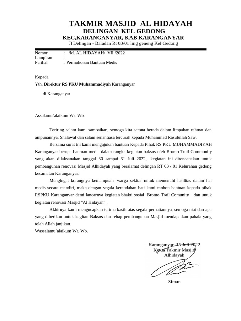 Permohonan Bantun Medis | PDF