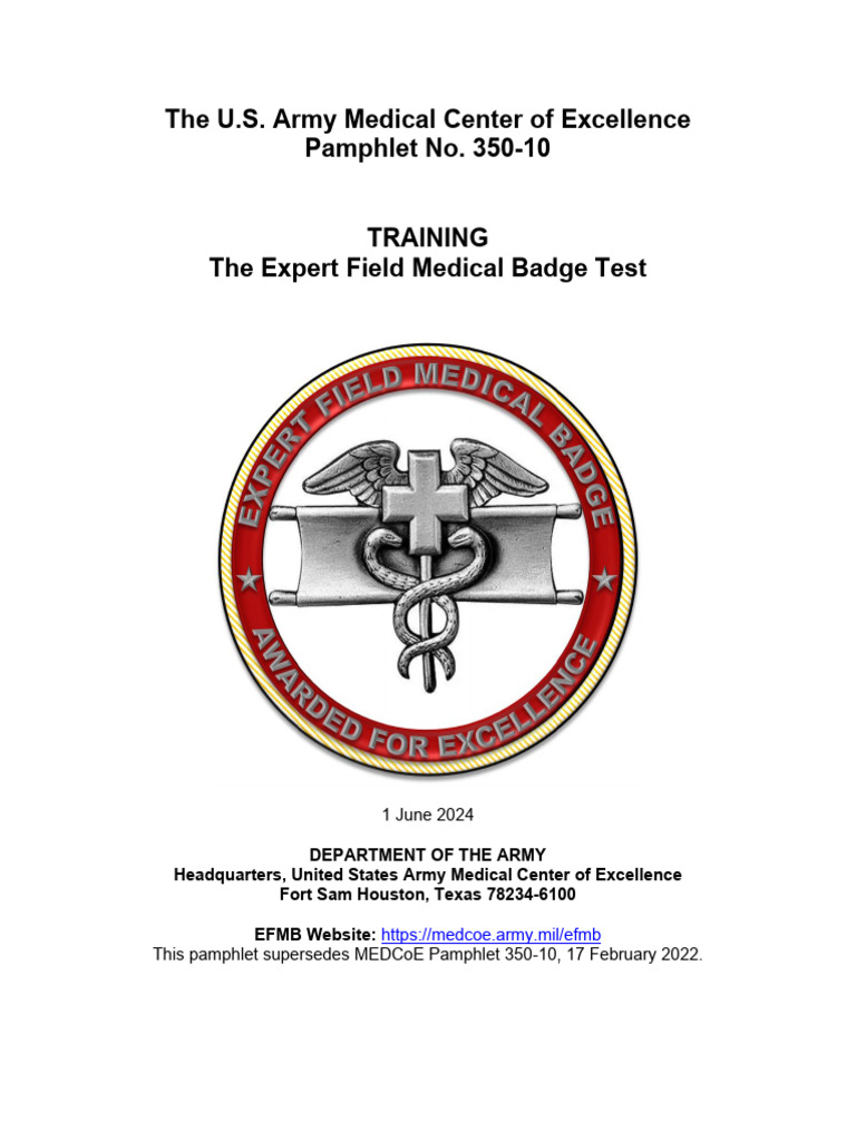 Efmb - Medcoe Pam 350-10-01 Jun 2024 | PDF | United States Army