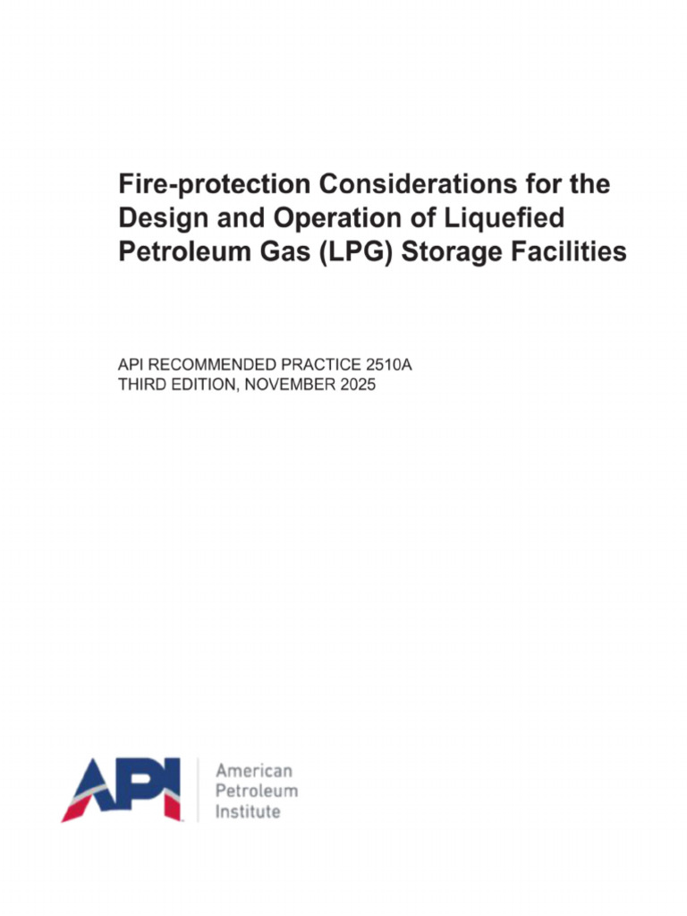 API RP 2510A 3RD ED 2025 Fire Protection Considerations For The | PDF