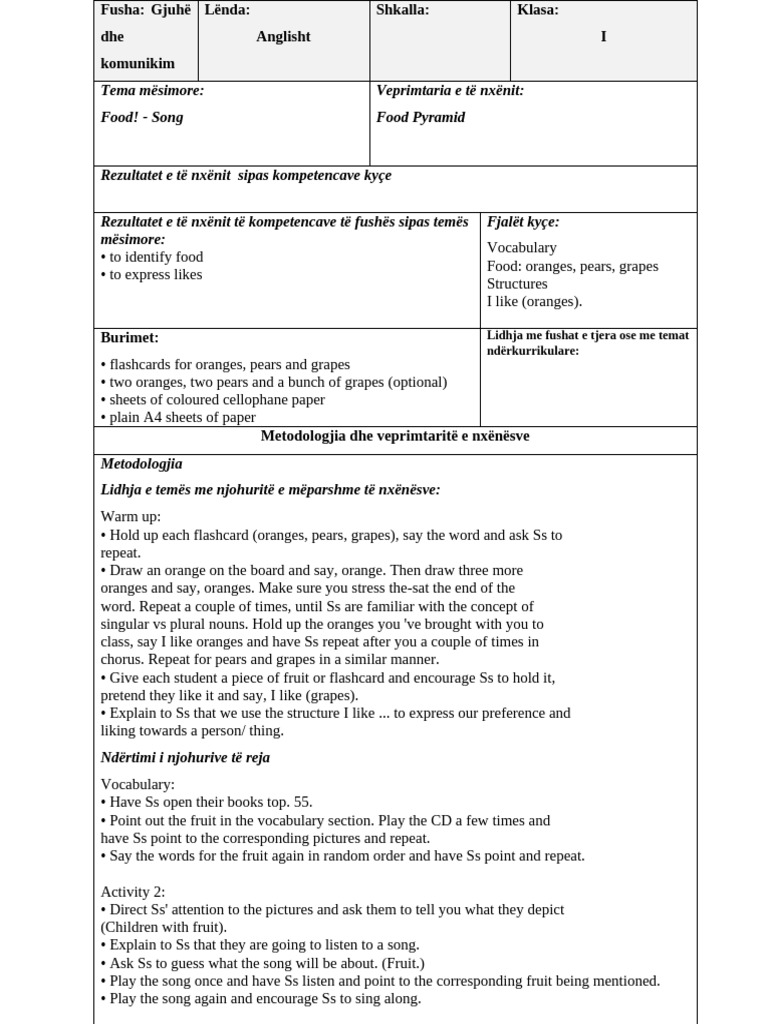 Lesson Plan No 1 | PDF | Linguistic Morphology | Languages