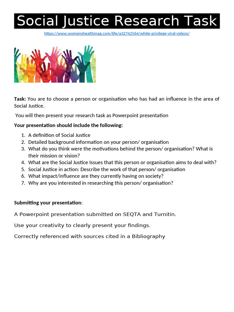 Social Justice Assessment Task 2025 | PDF | Social Justice | Justice
