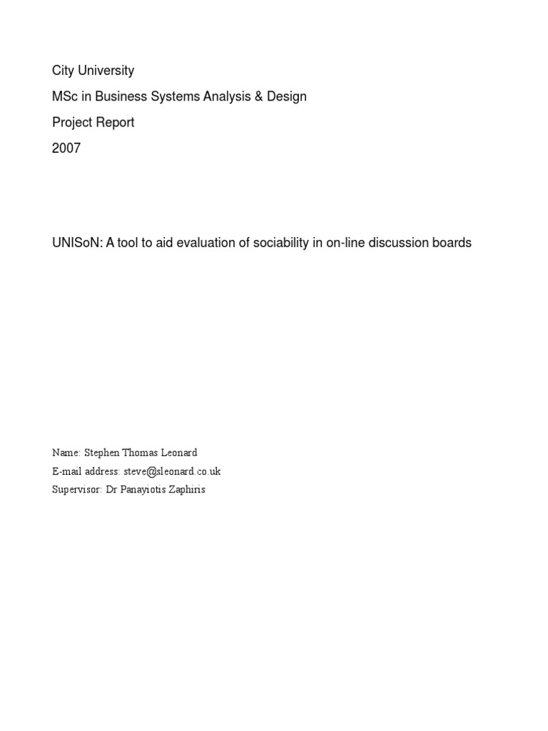 UNISoN: Tool for Online Discussion Analysis | PDF | Thread (Computing ...
