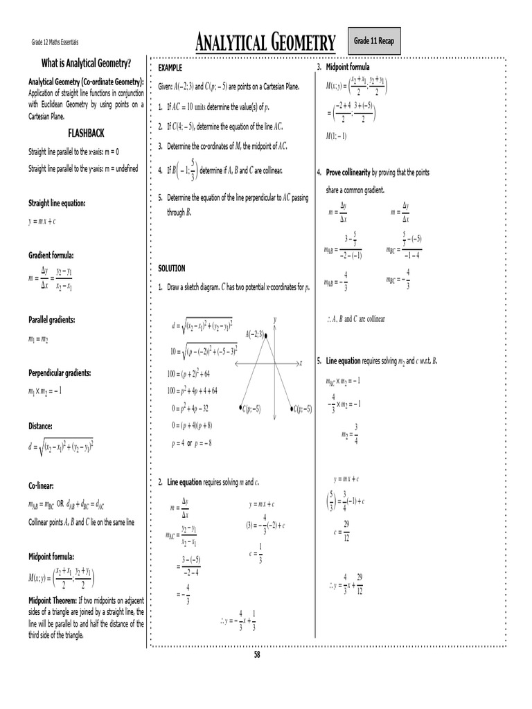 g12-12 Analytical Geometry | PDF | Line (Geometry) | Analytic Geometry