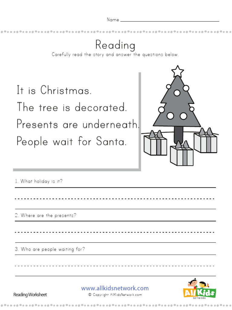 Christmas Reading Comprehension Worksheet | PDF