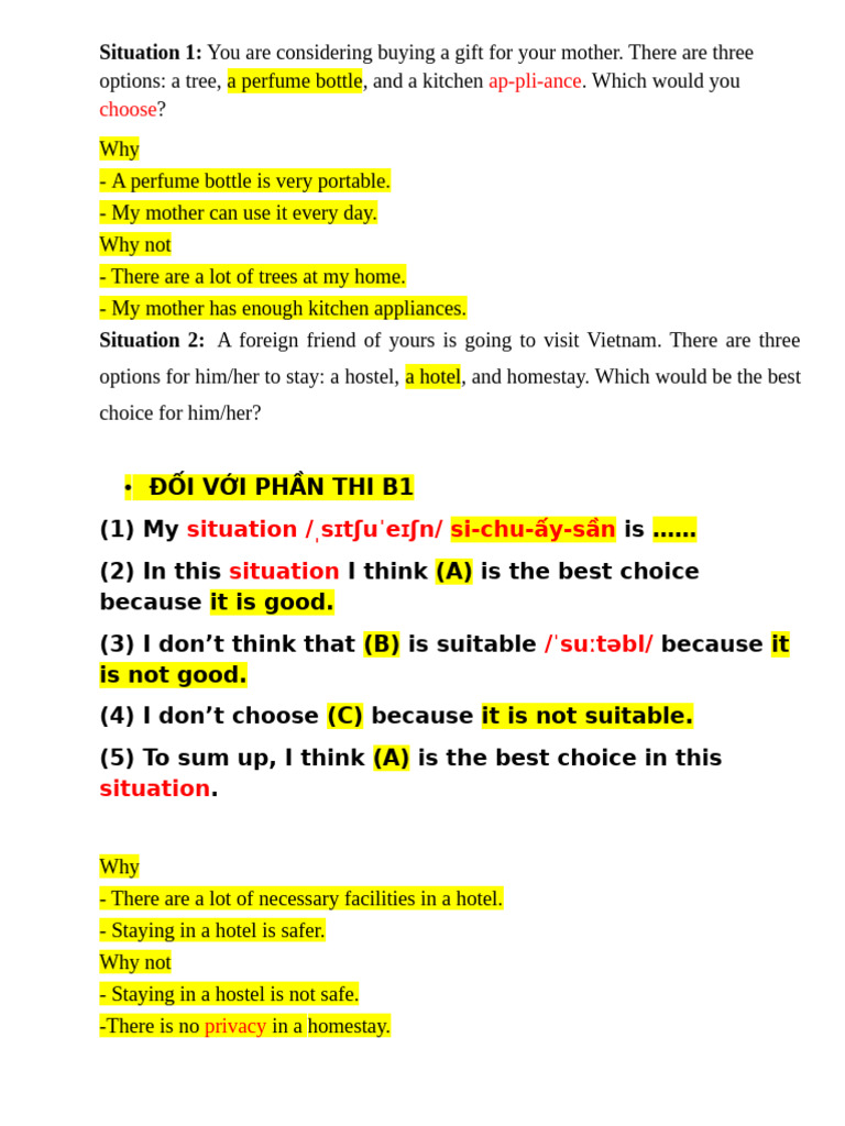 Part 2 Situations - Drafted | PDF