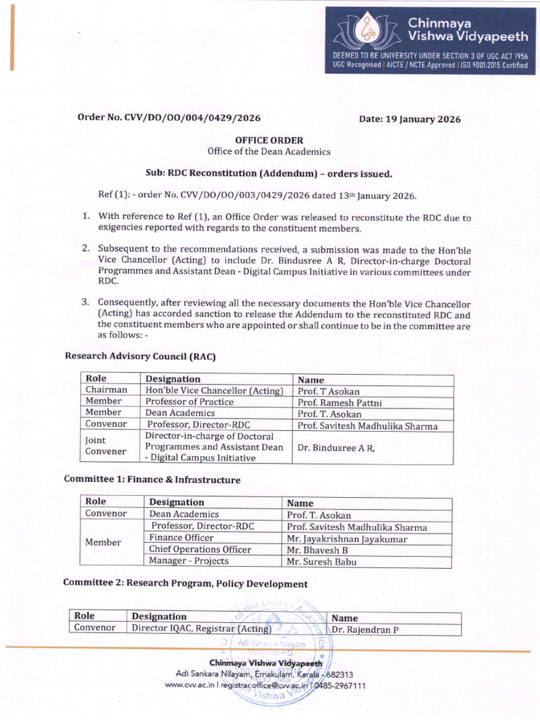 004 RDC Office Order - Addendum | PDF