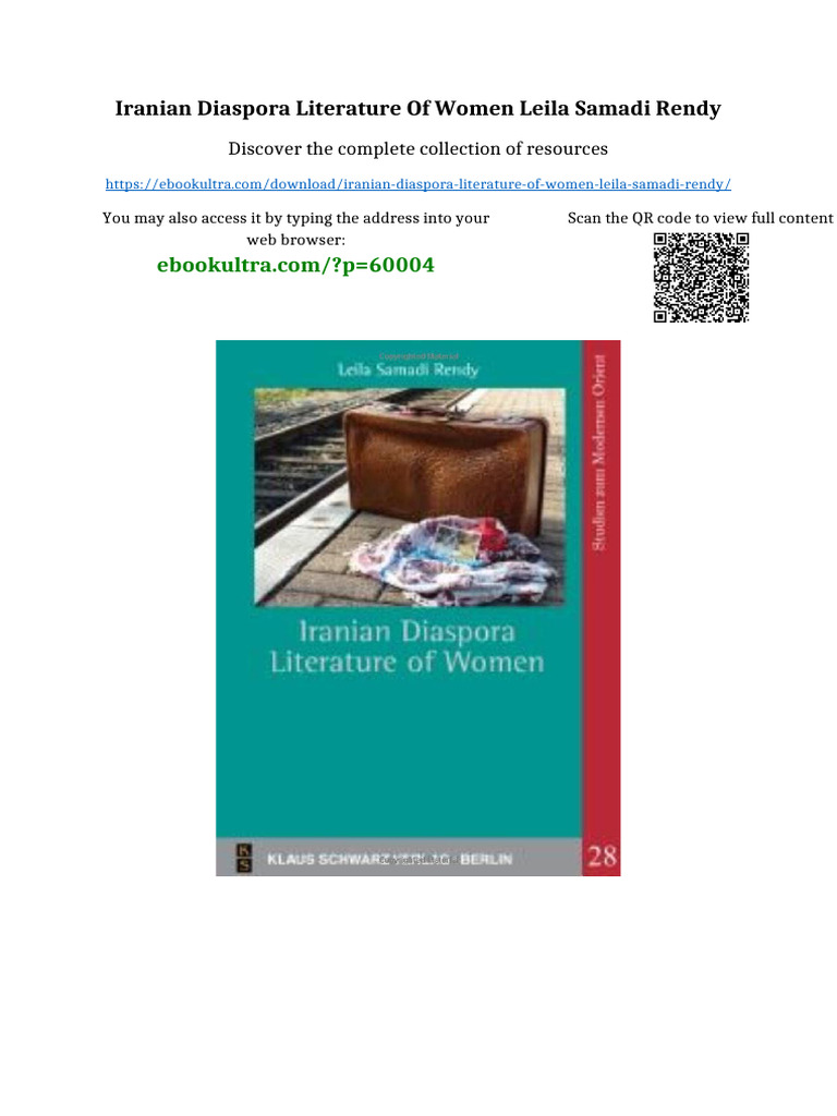 Iranian Diaspora Literature of Women Leila Samadi Rendy Sample | PDF ...