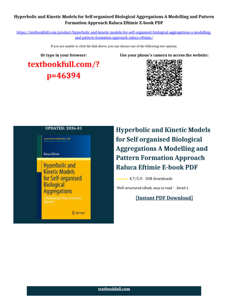 Hyperbolic and Kinetic Models for Self organised Biological ...
