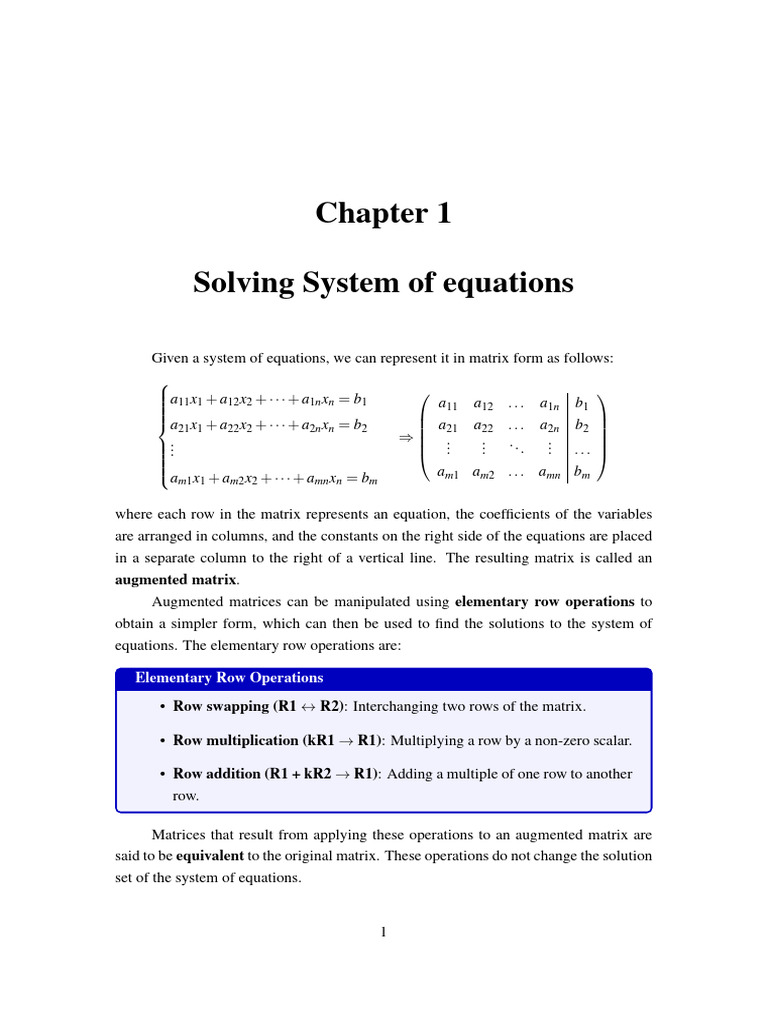 Solving System of Equations | PDF | Matrix (Mathematics) | Mathematical ...