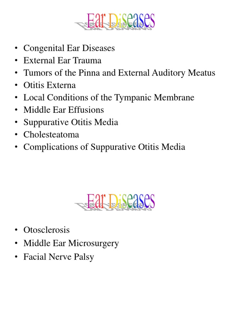 Diseases of The Ear | PDF | Ear | Congenital Disorder