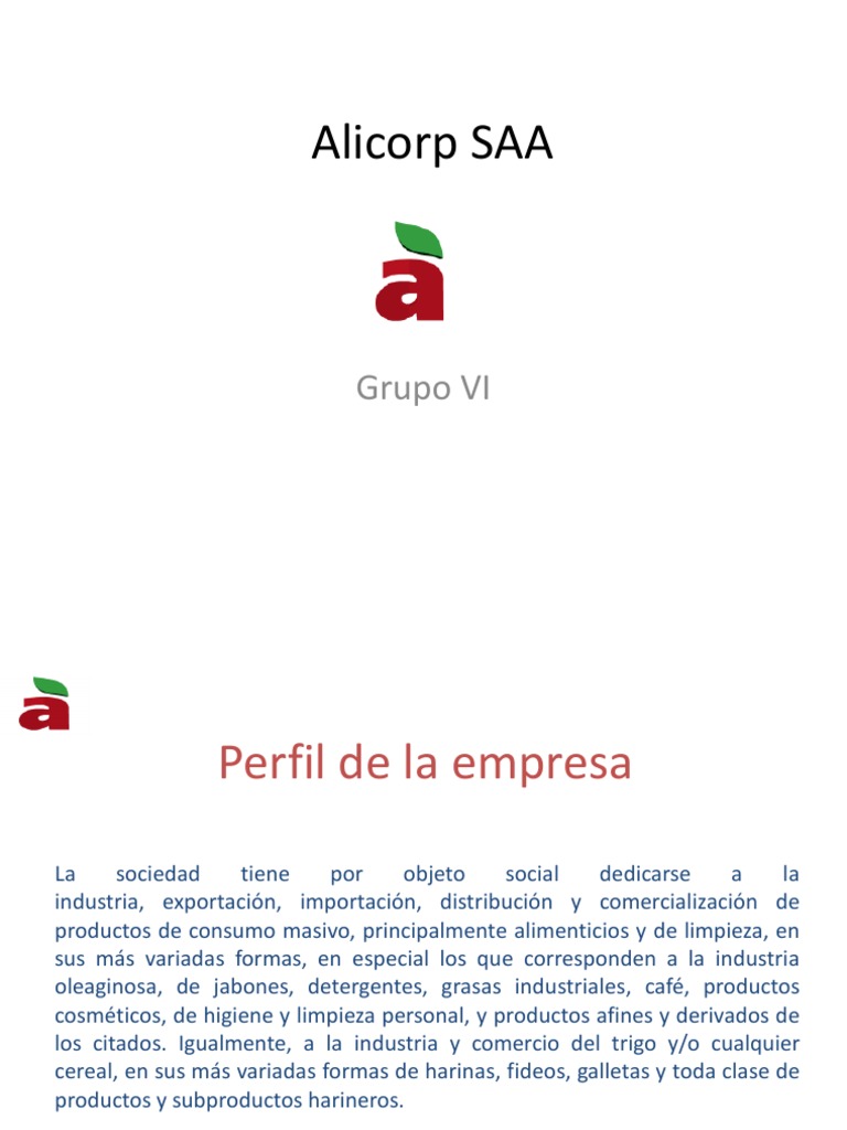 Alicorp SAA - Presentación | PDF | Distribución (comercial) | Marketing