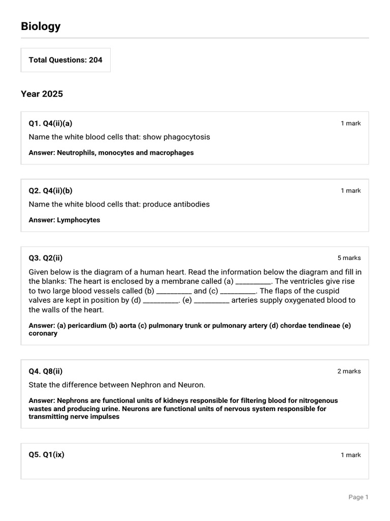 EducationAI Biology Human Anatomy and Physiology With Answers 2026-01 ...