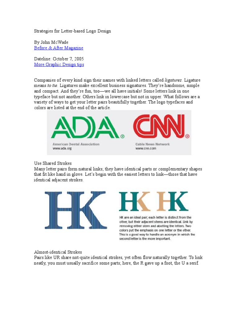 How To Design A Logo of Letters | PDF | Typefaces | Letter Case