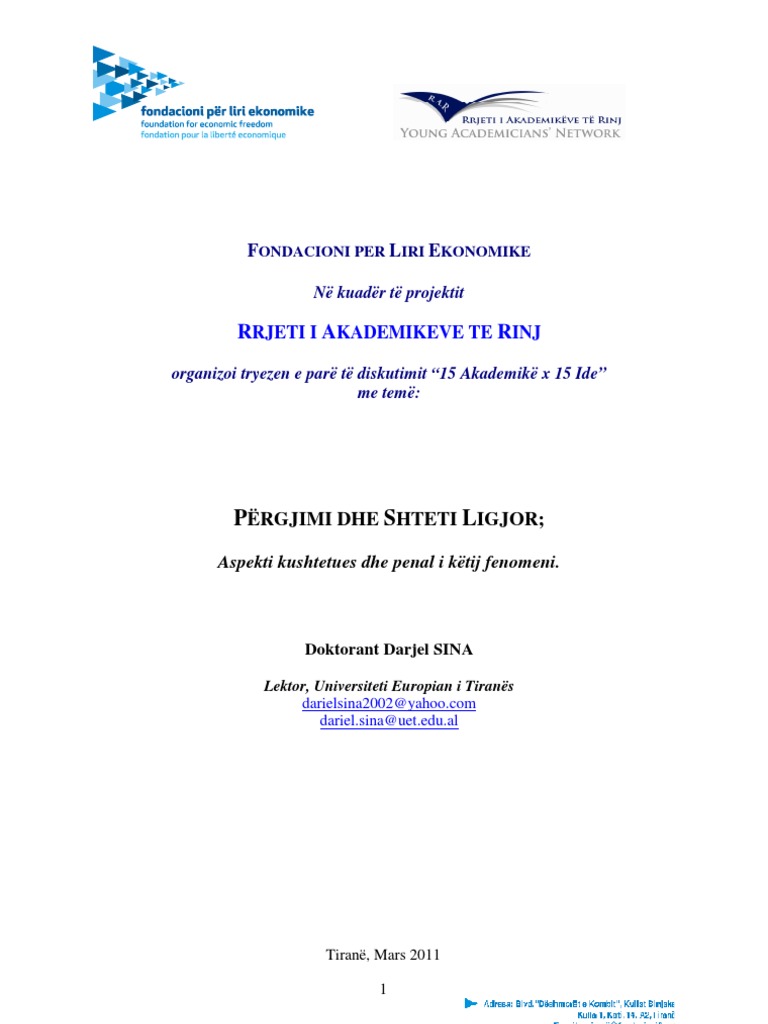 Pergjimi Dhe Shteti Ligjor - Dariel Sina | PDF