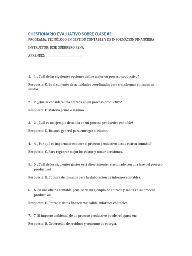 Cuestionario Resuelto Clase 3 | PDF