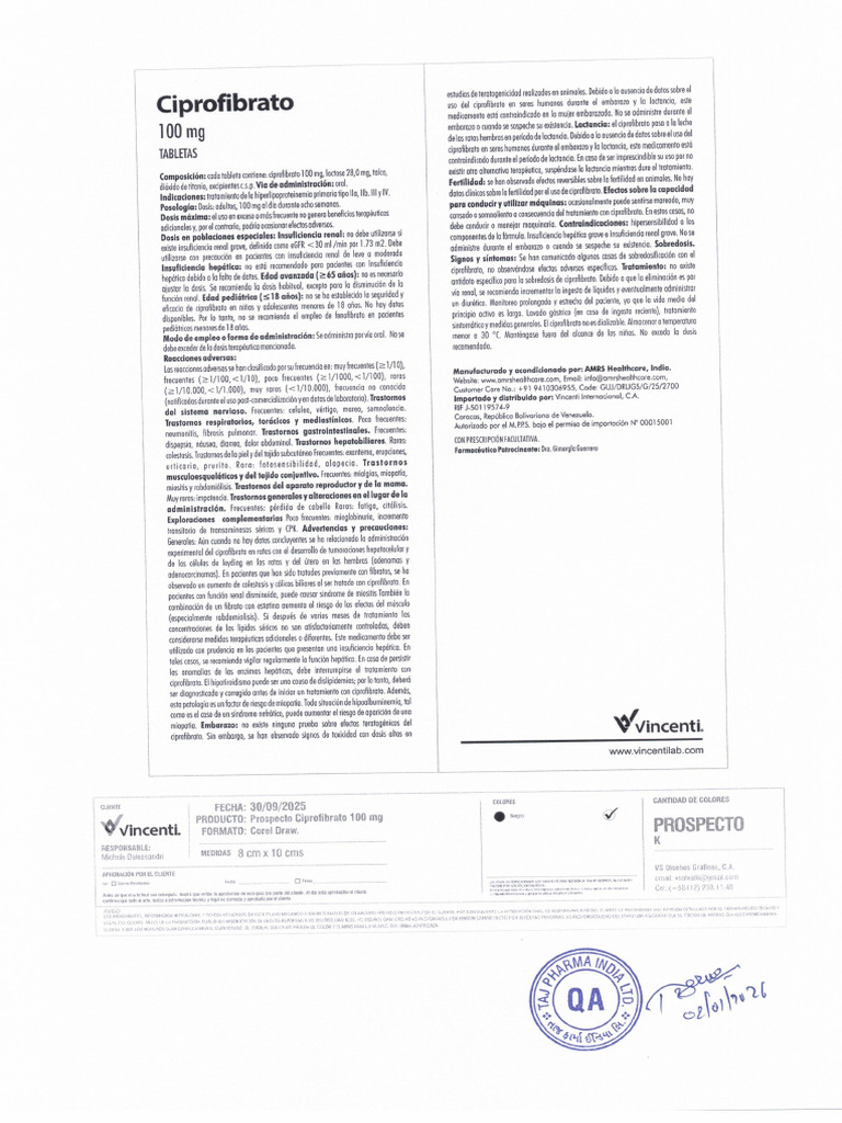 Leaflet-Ciprofibrate Tablets 100 MG | PDF