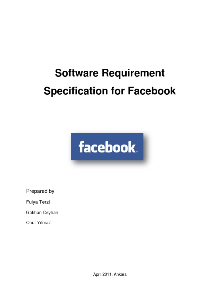 Facebook Software Requirement Specification | PDF | Facebook | Social ...