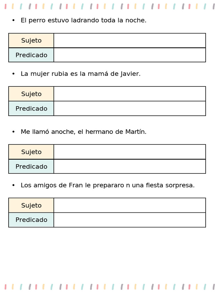Sujeto y Predicado de Una Oracion | PDF