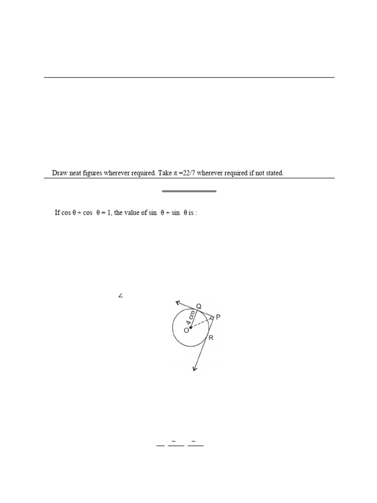 Maths Class X Sample Paper Test 17 For Board Exam 2026 Answers | PDF ...