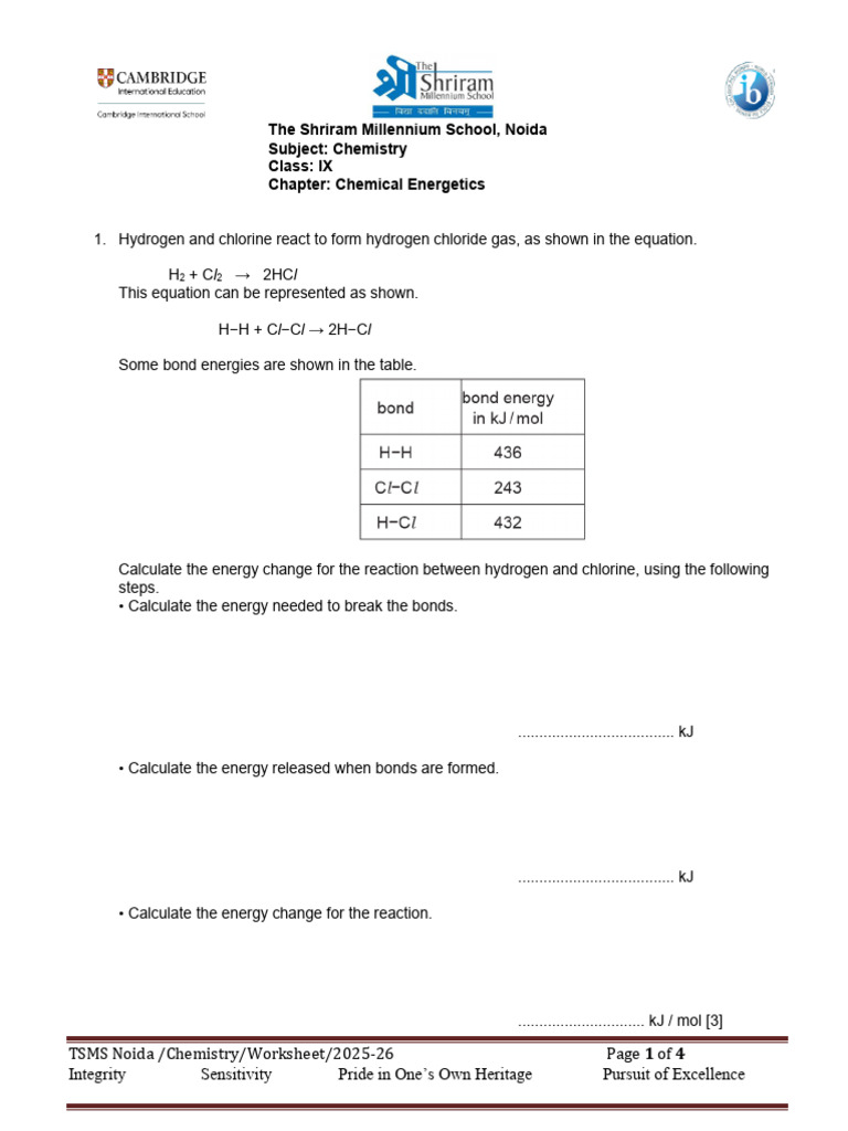 Chemistry (Chapter 6.5) Practice Worksheet | PDF | Chemical Reactions ...