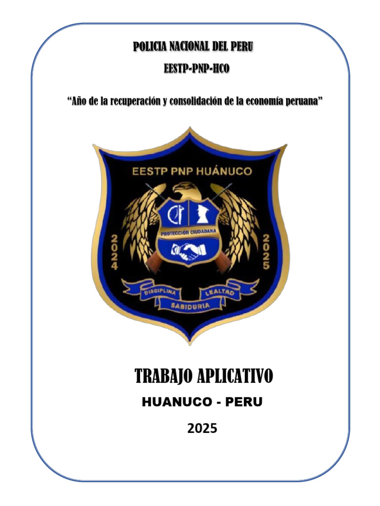 Trabajo Aplicativo: Eestp-Pnp-Hco | PDF