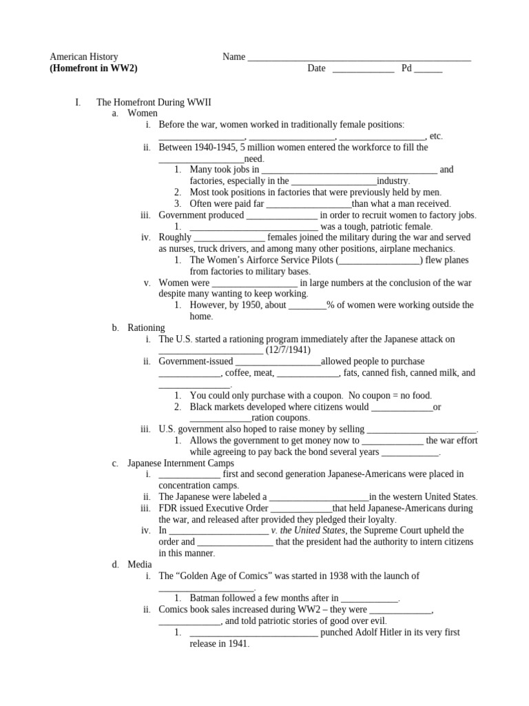 Fletcher Black - Copy of STUDENT Homefront in WW2 | PDF