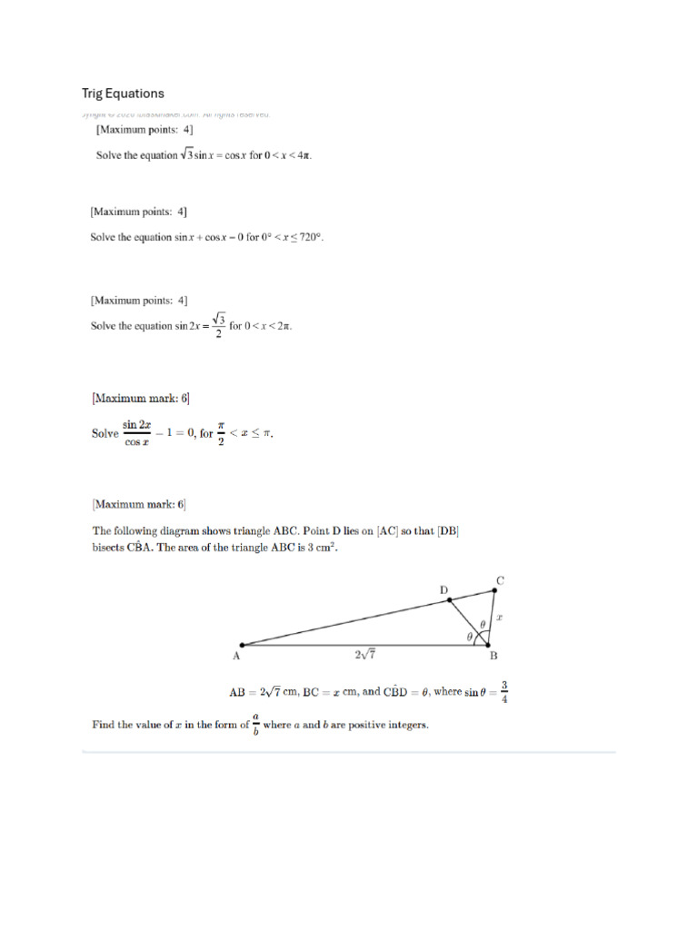 Trig Equations New | PDF