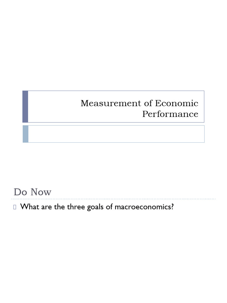 Measurement of Economic Performance | PDF | Inflation | Gross Domestic ...