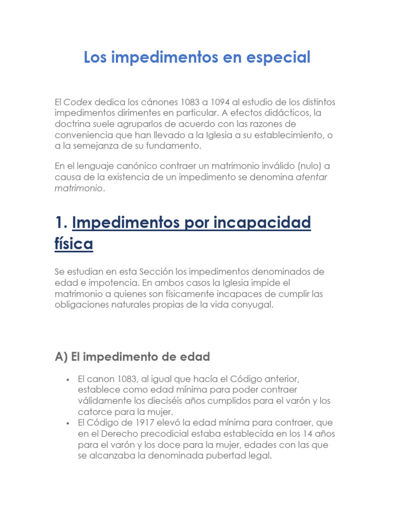 Lección 4 Los Impedimentos en Especial (2) | PDF