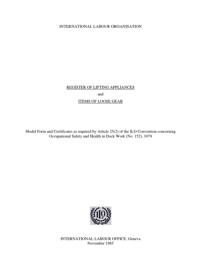 Register of Lifting Appliances & Loose Gear | PDF | International ...