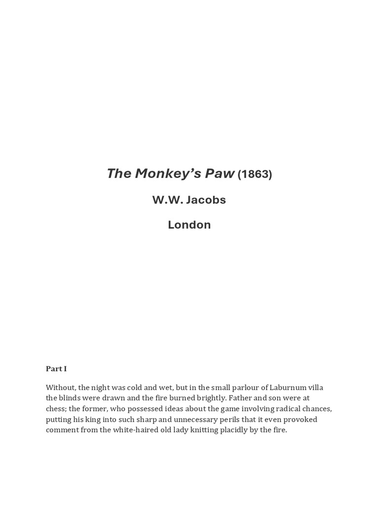 The Monkey's Paw - W.W. Jacobs | PDF