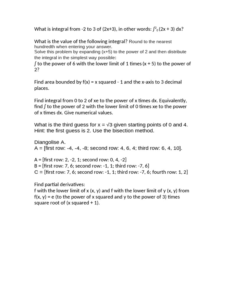 Integral Calculus and Numerical Analysis For Data Science - Notes | PDF