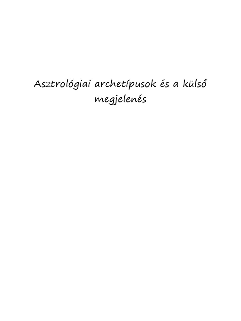 Arcok És Asztrológia | PDF