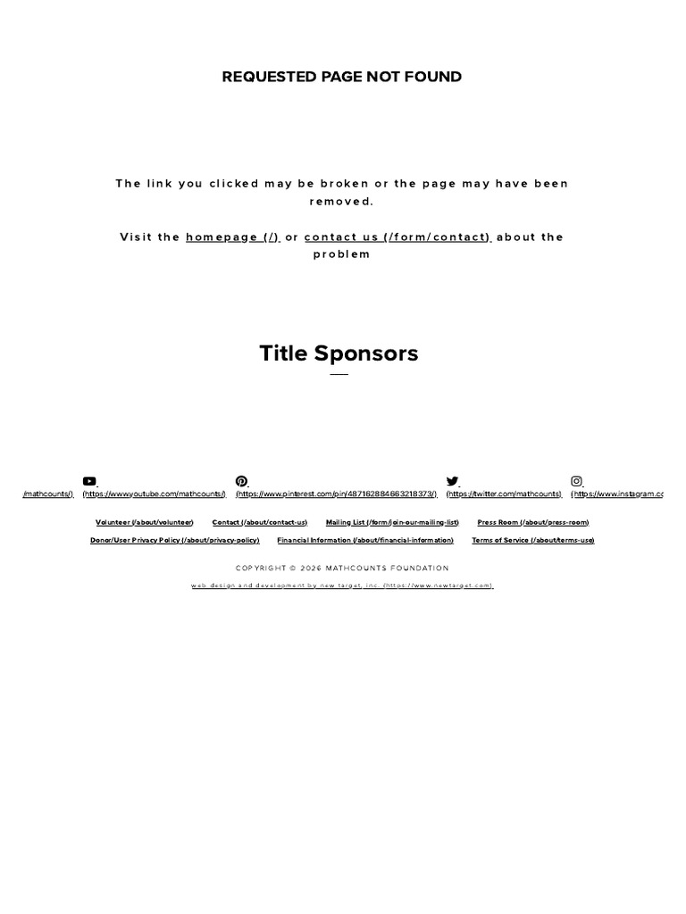 Requested Page Not Found - MATHCOUNTS Foundation | PDF