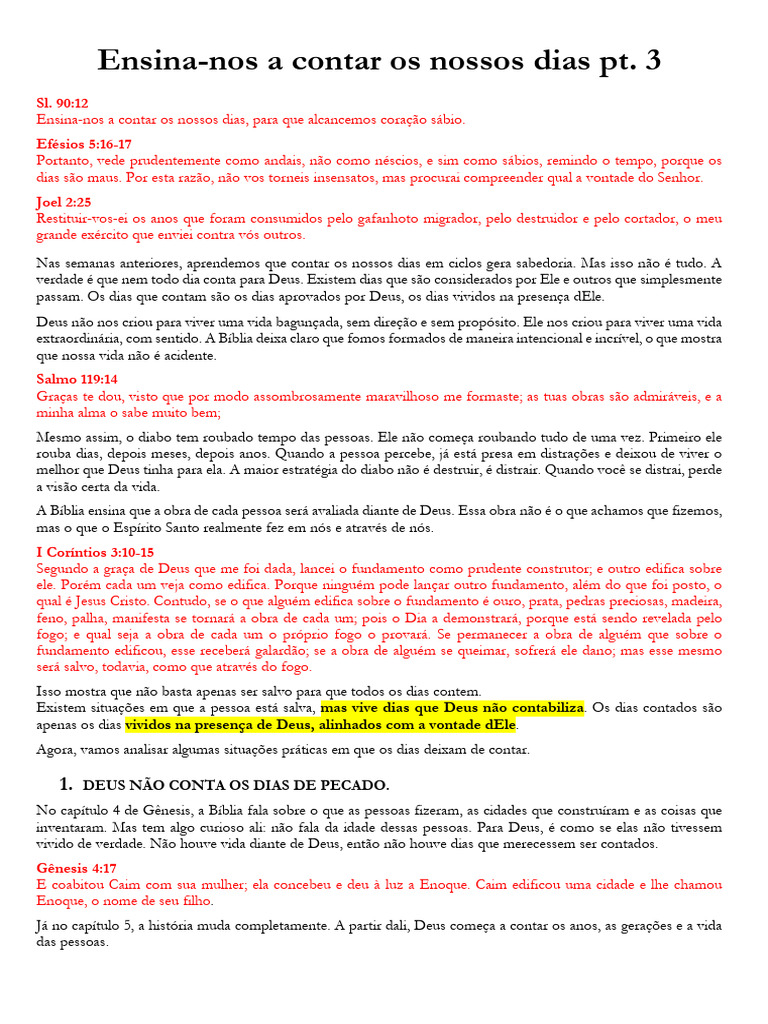 Ensina-nos a Contar Os Nossos Dias Pt. 3 Teens | PDF | Abraão | Ismael