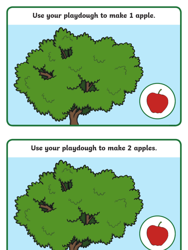 Basic Counting Apples Playdough Mats | PDF