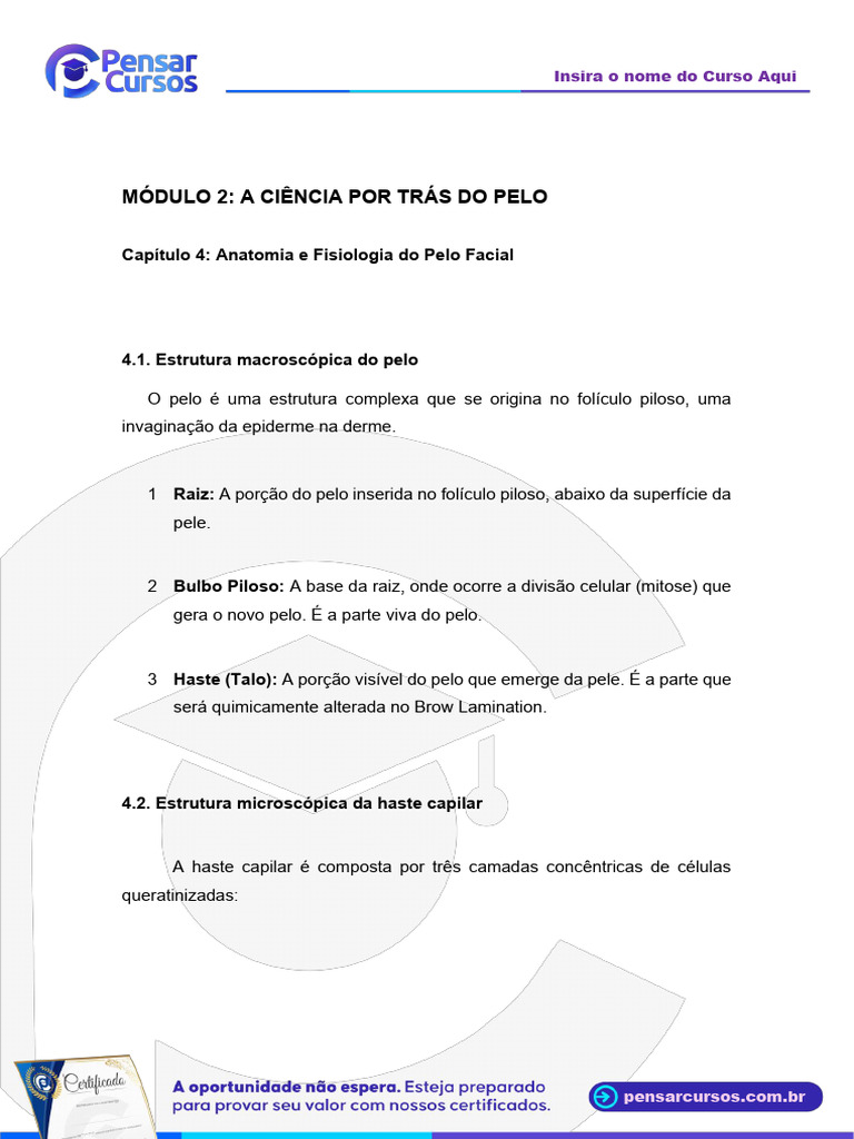 Aula 02 Anatomia e Fisiologia de Pelo Facil A Analise e Selecao de ...