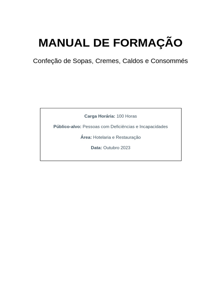 Manual de Cozinha Adaptada - Caldos e Sopas | PDF | Caldo | Alimentos