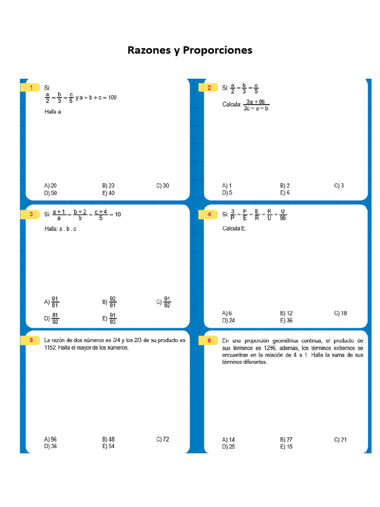 Razones y Proporciones II | PDF