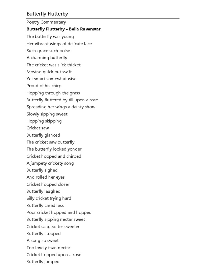 Butterfly Flutterby | PDF | Poetry