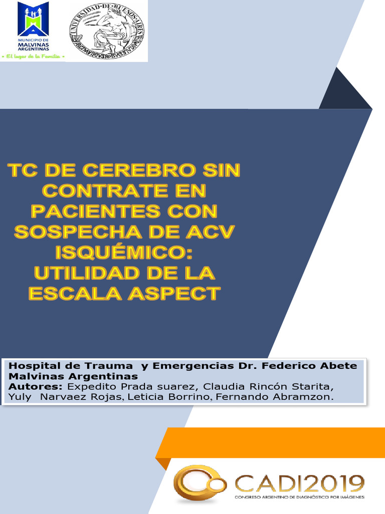 Utilidad de La Escala ASPECT en Pacientes Con Sospecha de ACV Isquémico ...